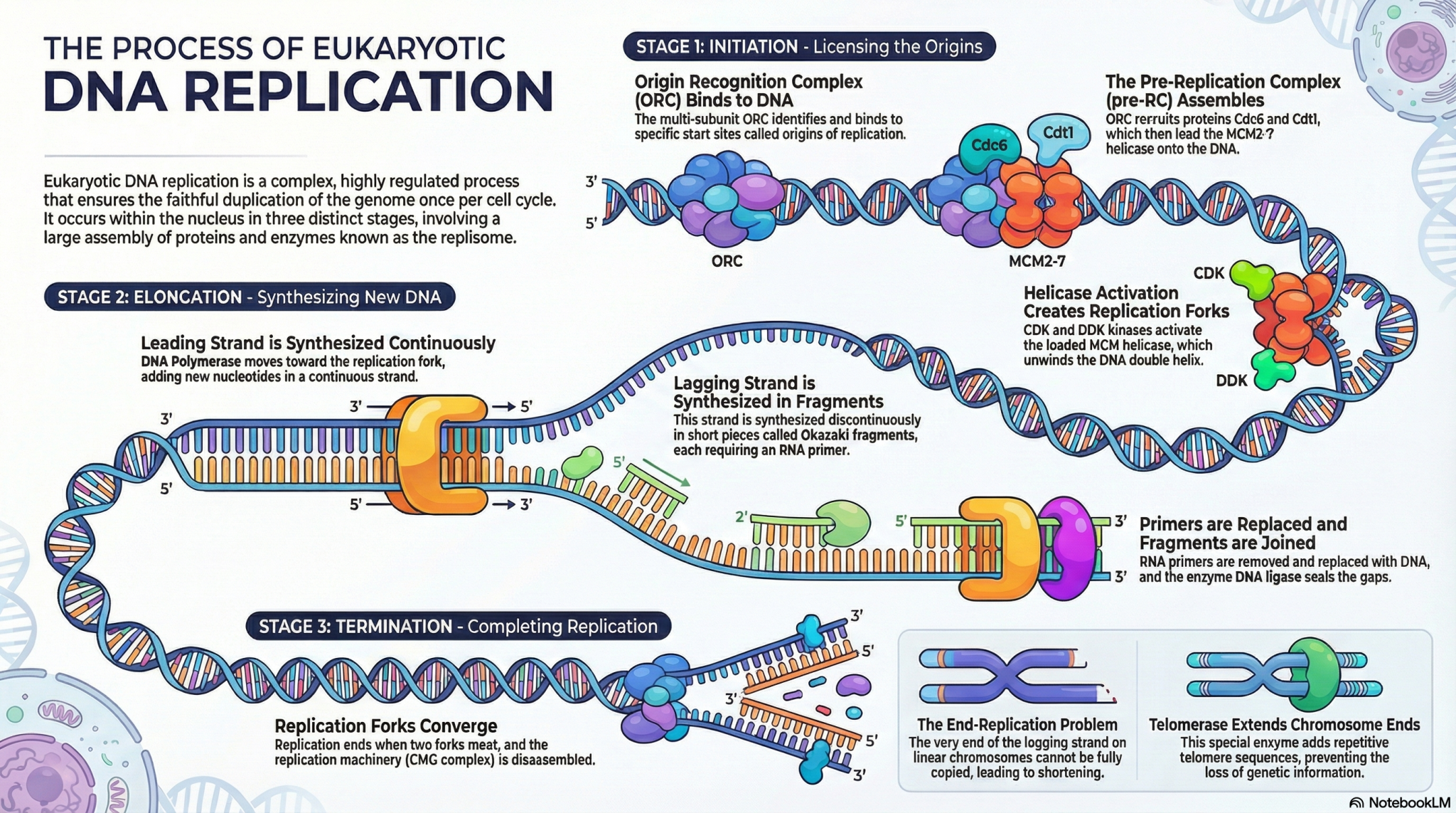 Setting the Stage: A Step-by-Step Guide to Eukaryotic DNA Replication ...